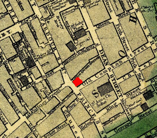 Map London Wardour St DETAIL 1868 MapCoNet | The Frame Blog